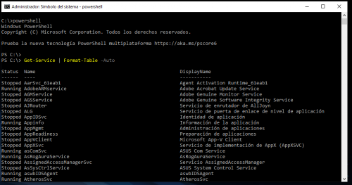 Iniciar o detener servicios de Windows 10 desde líneas de comandos