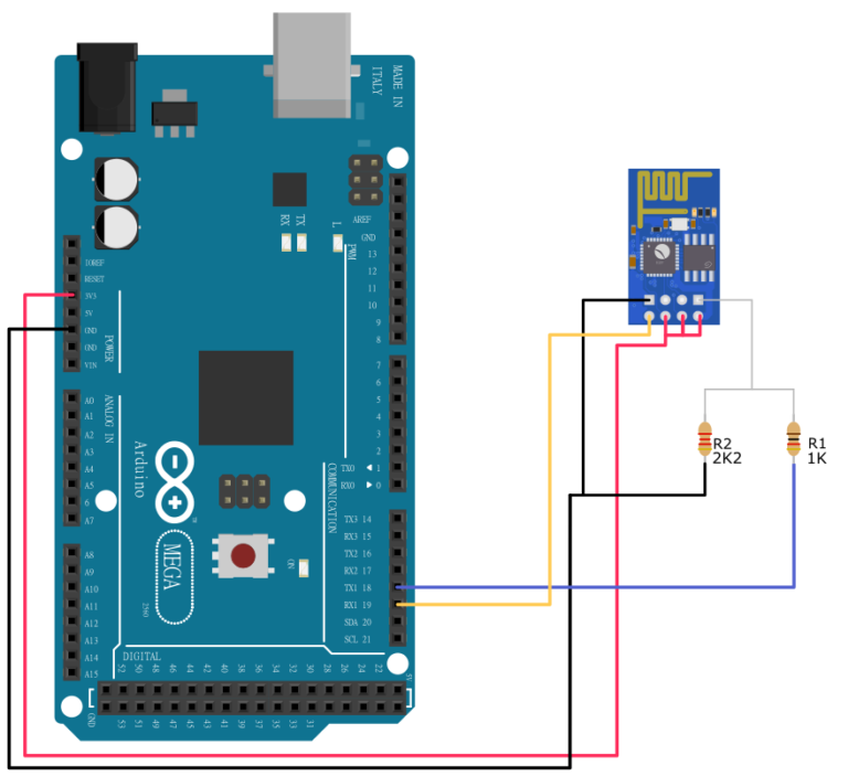 Conectar ESP8266 con AT Firmware a Arduino Mega o Arduino UNO